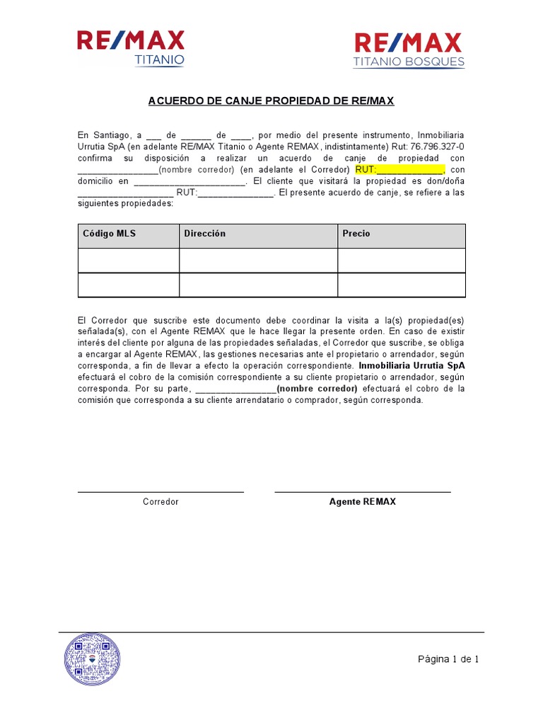 Orden de Canje | PDF