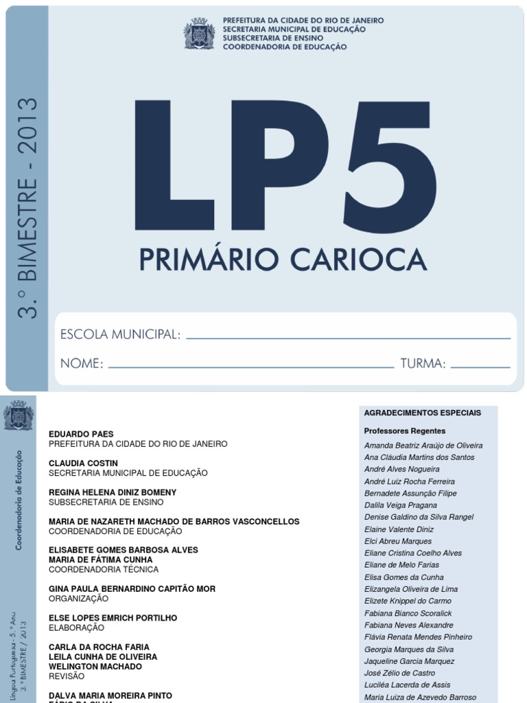 LP5 3bim 2013 Aluno | PDF | Tempestades | Contos
