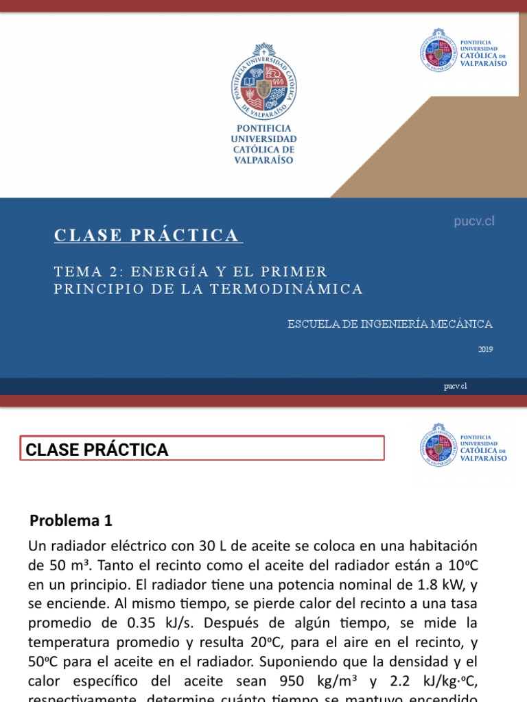 Tema 2. Clase Practica - 2019 | PDF | Agua | Calor