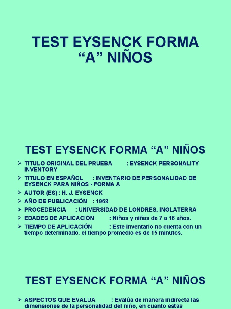Eysenck Forma A | PDF