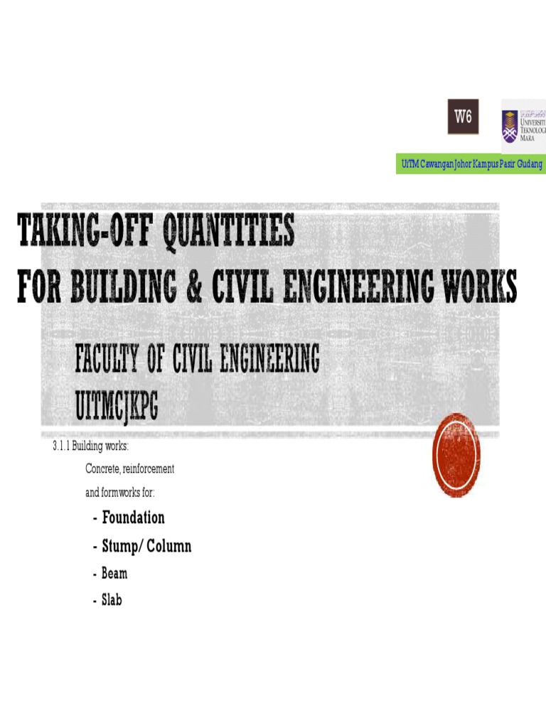 Chapter 3 Ecm366 - Part 1 - Taking Off For Building Works - Foundation ...