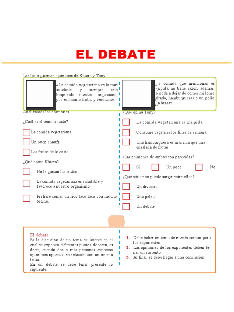 El Debate para Quinto Grado de Primaria | PDF