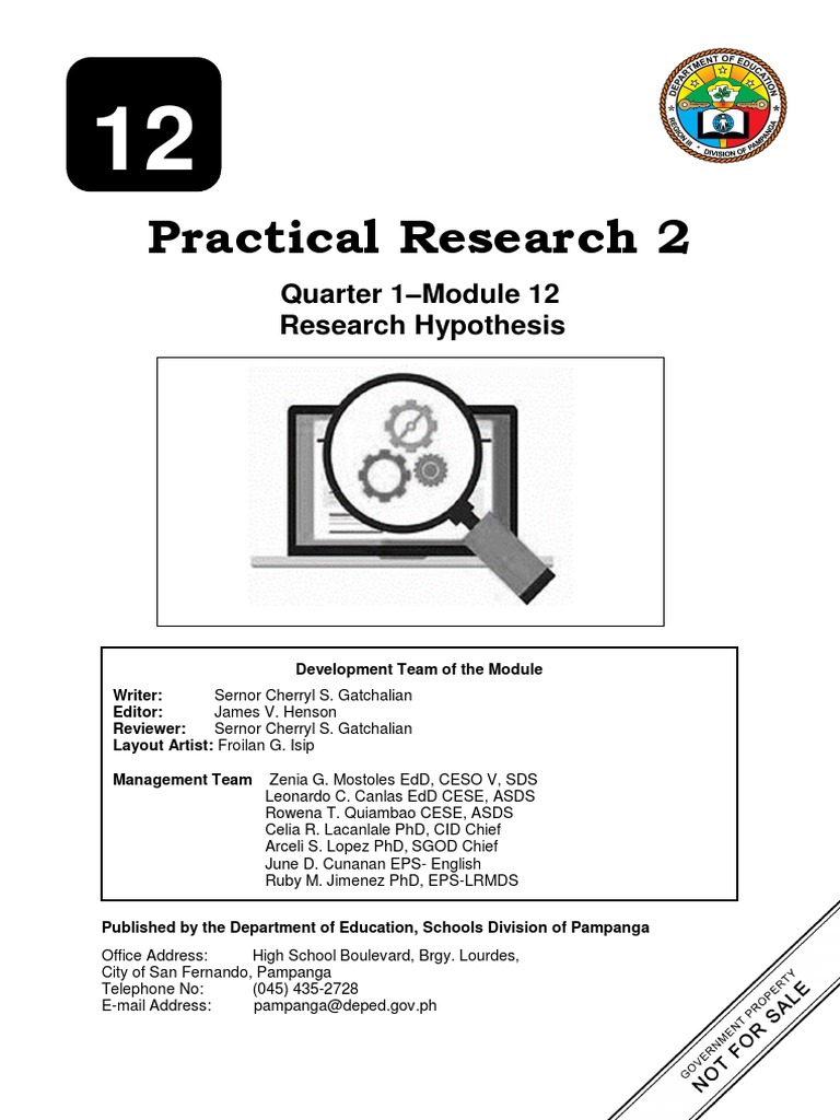 MODULE12 Research-Hypothesis | PDF | Hypothesis | Null Hypothesis