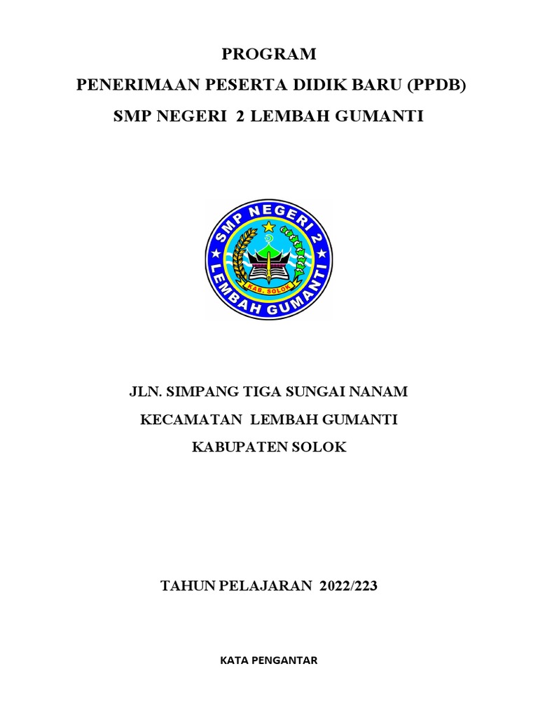 PPDB SMP Negeri 2 Lembah Gumanti 2022/2023 | PDF | Karier & Perkembangan | Pengelolaan Keuangan ...