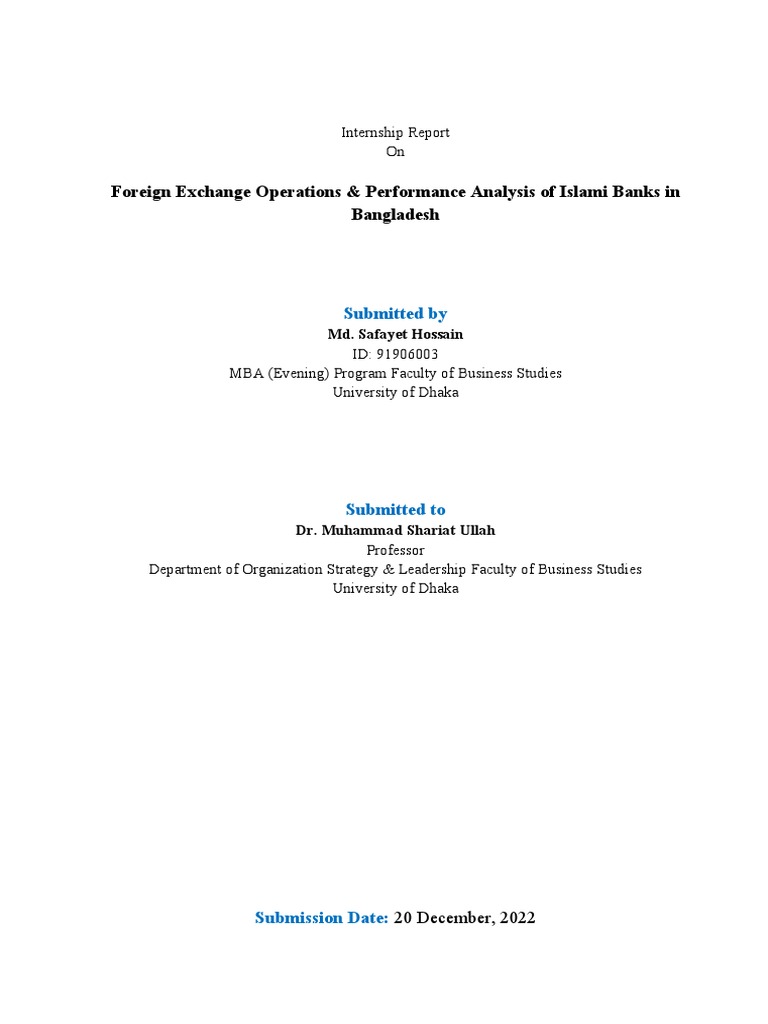 91906003-Foreign Exchange Operations & Performance Analysis of Islami ...