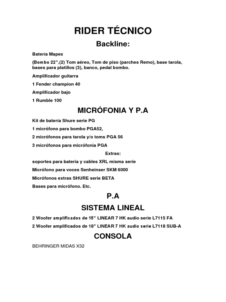 Rider Técnico | PDF