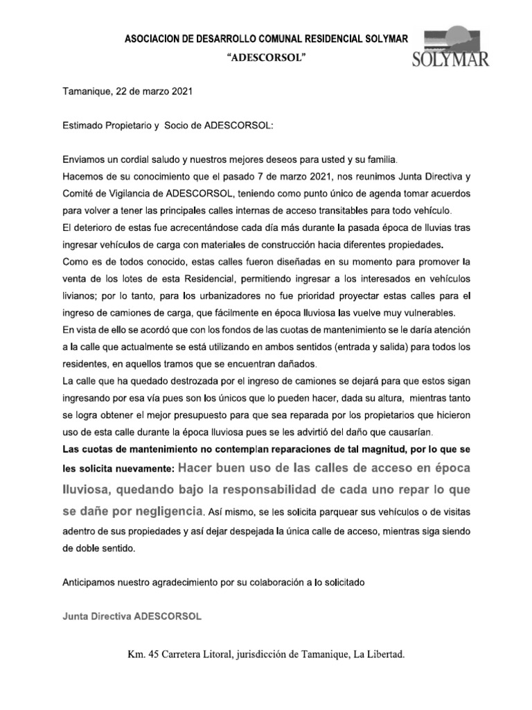 Comunicado 22-3-2021 | PDF