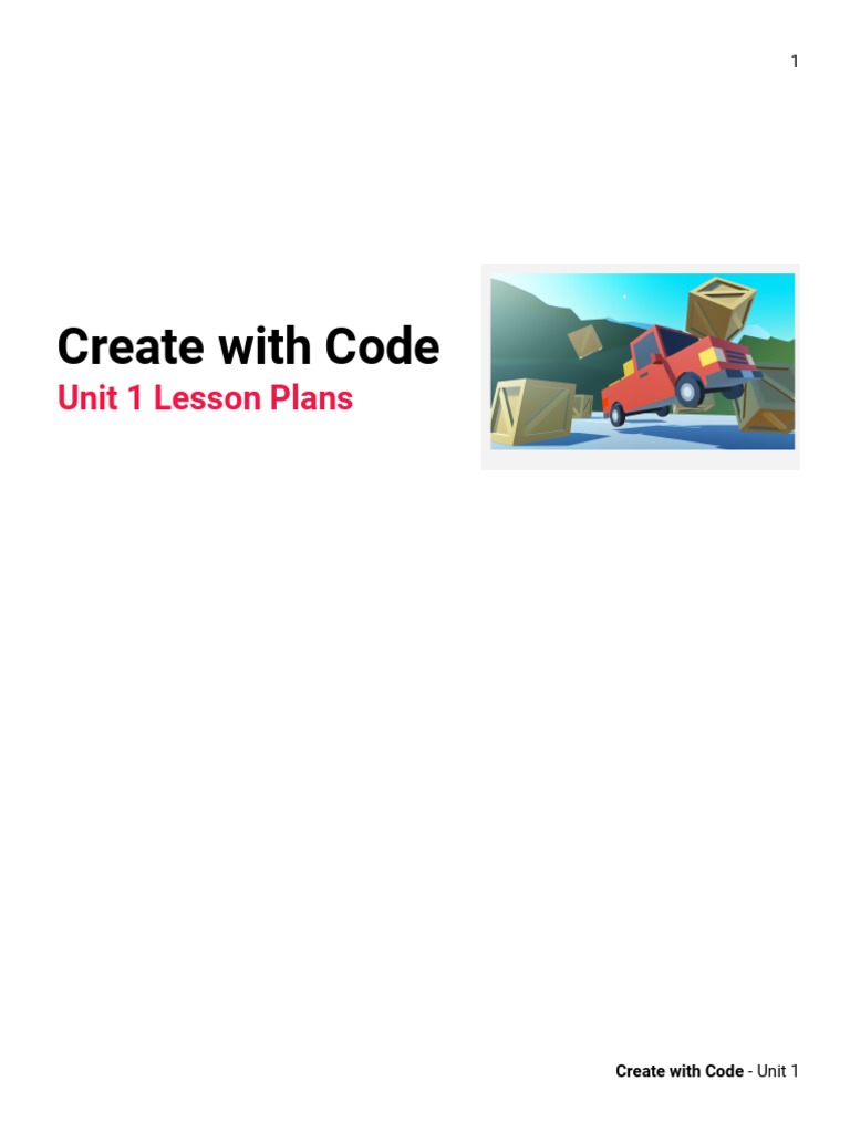 Create with Code: Unity Lesson 1 | PDF | Manufactured Goods | Vehicles