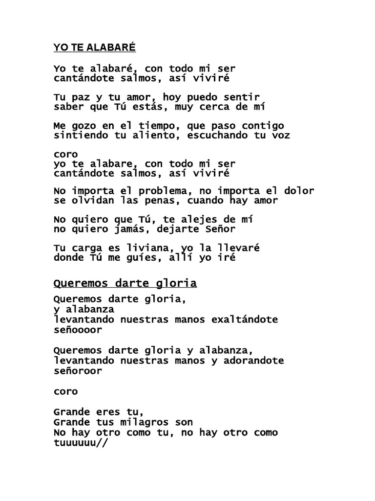 Yo Te Alabaré | PDF | Religión y espiritualidad