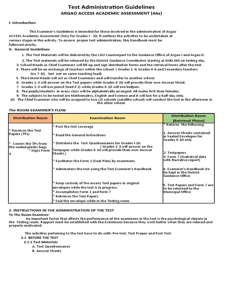 4as Test Administration Guidelines 2022 2023 FINAL | PDF | Test ...
