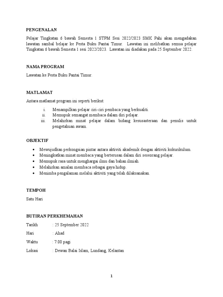 Contoh Kertas Kerja | PDF