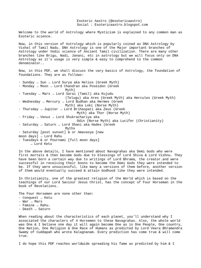 DNA Astrology basics and associations | PDF | Planets In Astrology ...