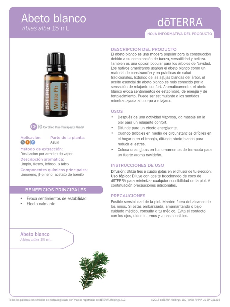 Aceite de Abeto Blanco White Fir Oil | PDF
