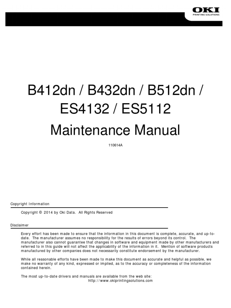 B412dn - B432dn - B512dn - ES4132 - ES5112 - Maintenance Manual Rev - 1 ...