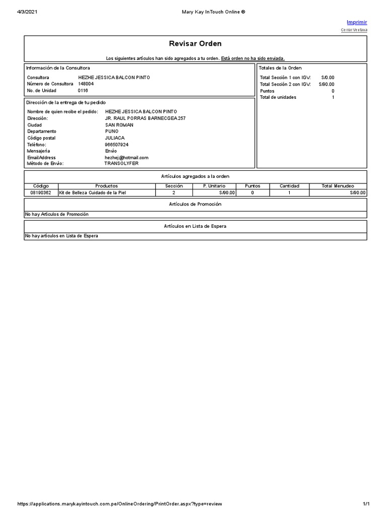 Mary Kay InTouch Online ® | PDF