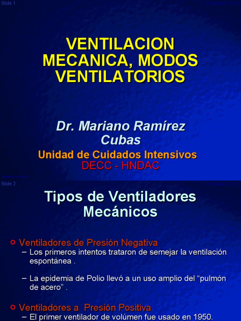 VM Modos Ventilatorios | PDF | Sistema respiratorio | Respiración