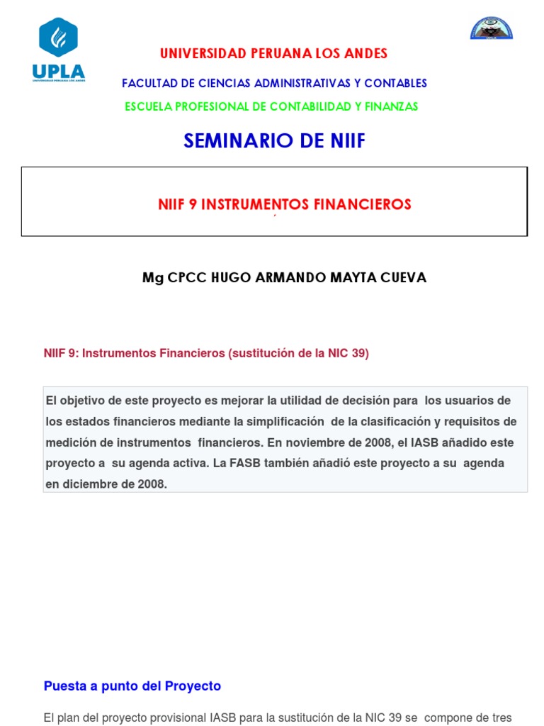 1 NIIF 9 Instrumentos Financieros | PDF | Costo | normas ...
