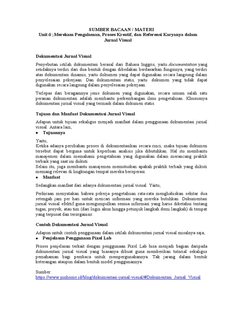 Pentingnya Dokumentasi Jurnal Visual | PDF