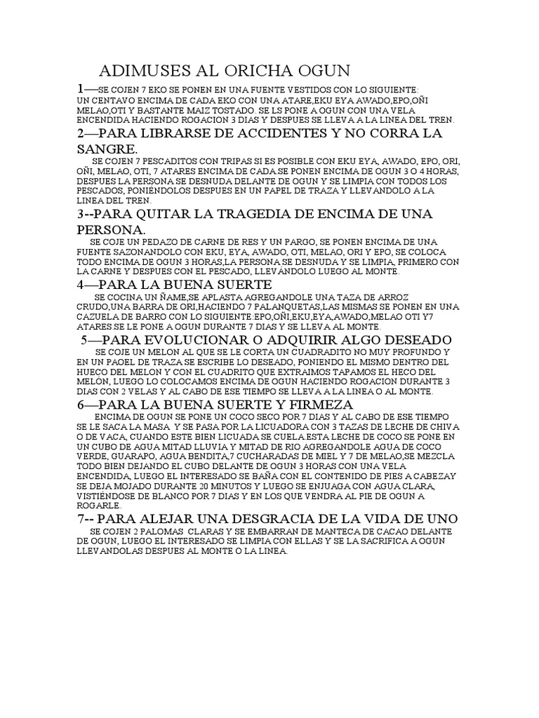 Adimuses Al Oricha Ogun | PDF