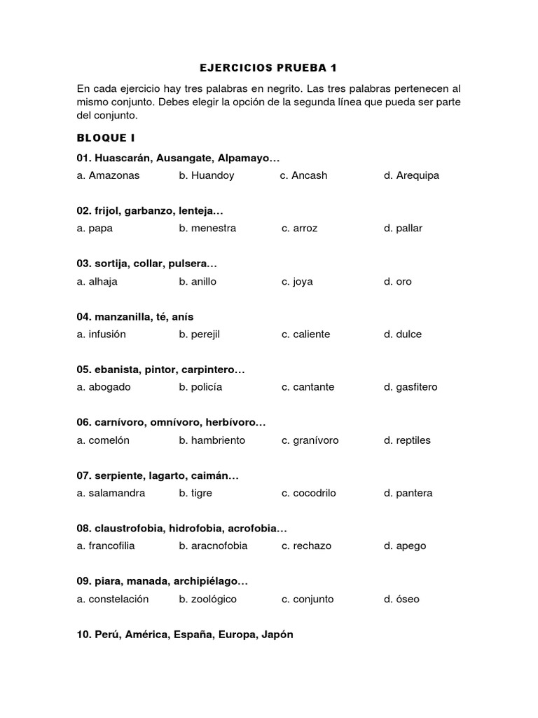 Ejercicios Prueba 1-Coar | PDF