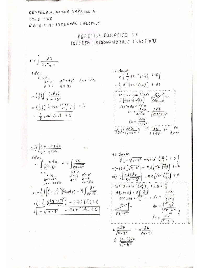 Deypalan, Oga - Bsce 2B - Math 214 - Practice Exercise 1.5-1 | PDF