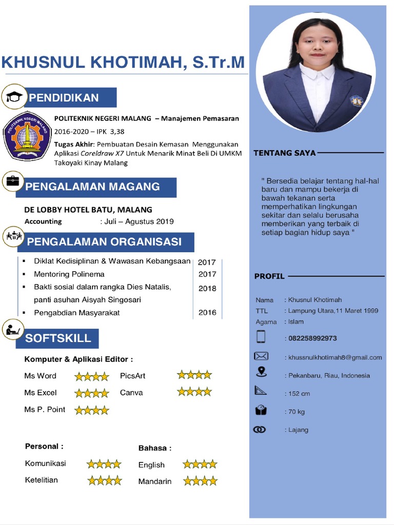 Khusnul Khotimah CV | PDF