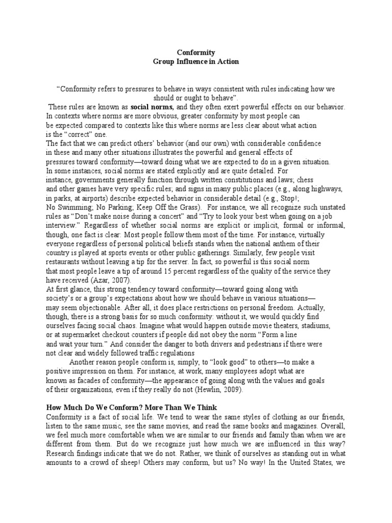 The Power of Social Influence: How Conformity and Group Norms Shape Our ...