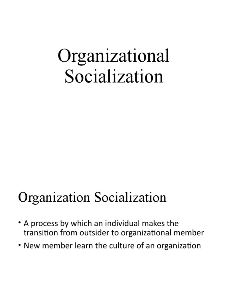 Organizational Socialization | PDF | Socialization | Employment