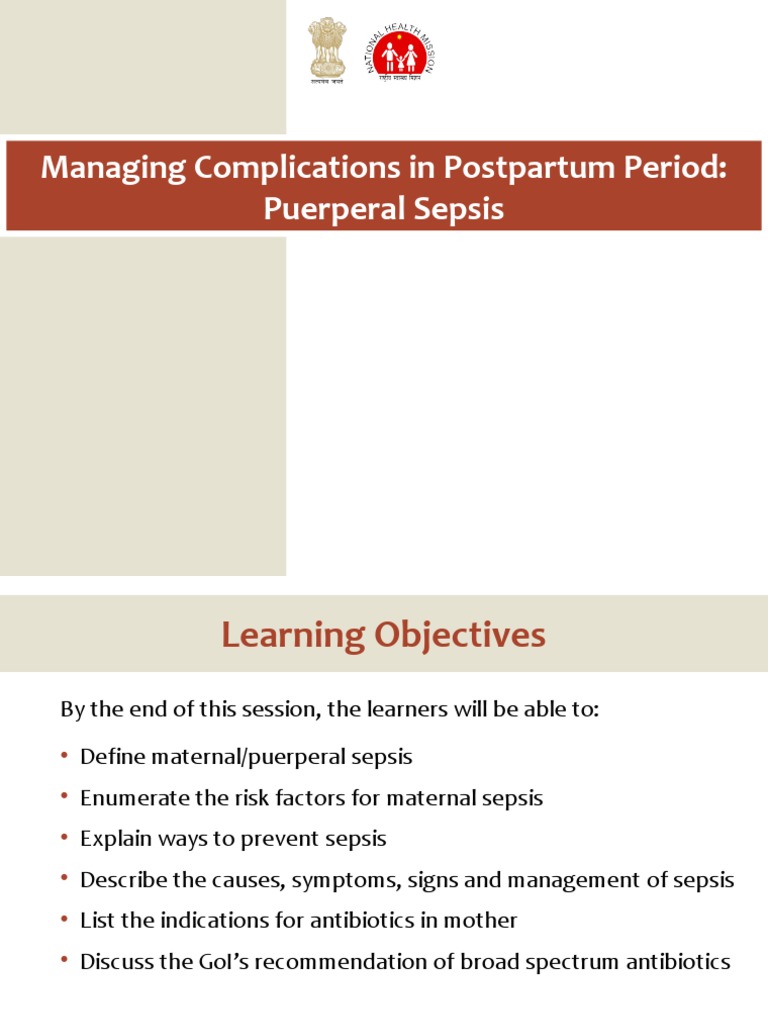 Managing Postpartum Complications-Sepsis | Download Free PDF | Childbirth | Postpartum Period