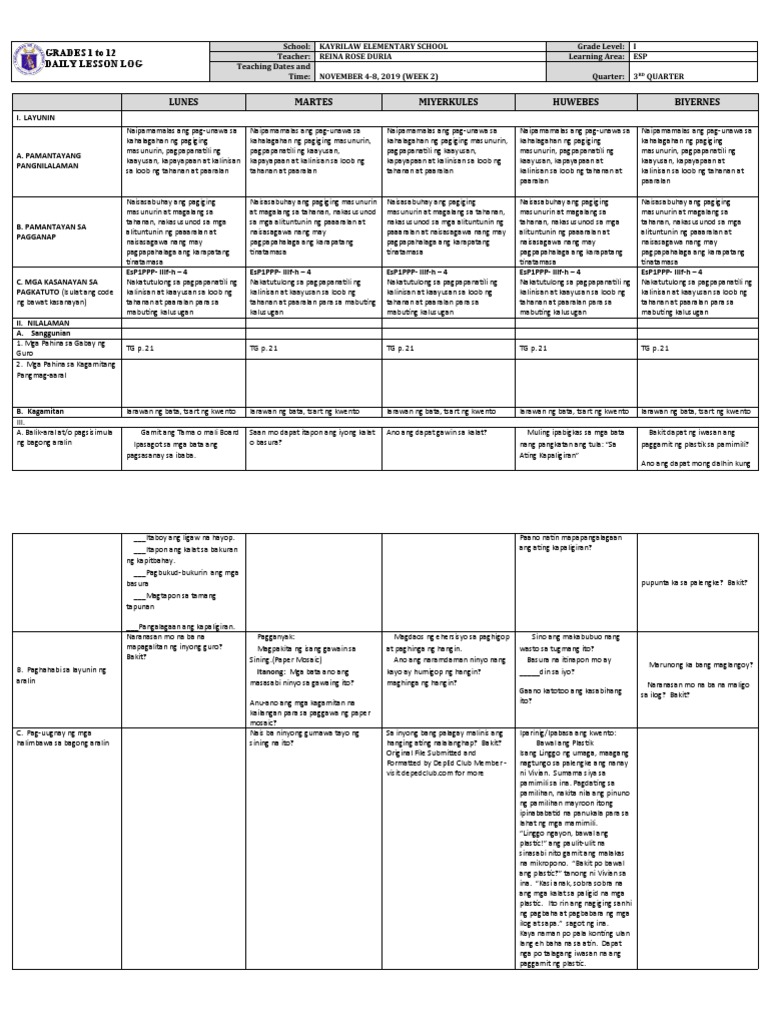 DLL - Esp 1 - Q3 - W2 | PDF