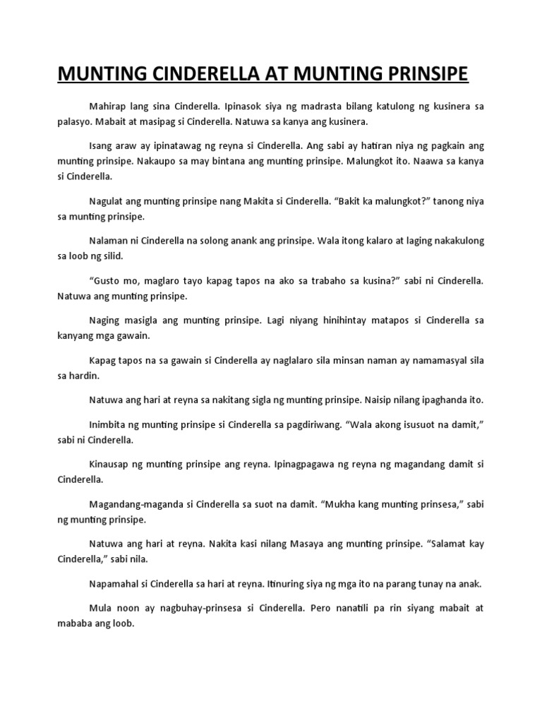 Munting Cinderella at Munting Prinsipe | PDF