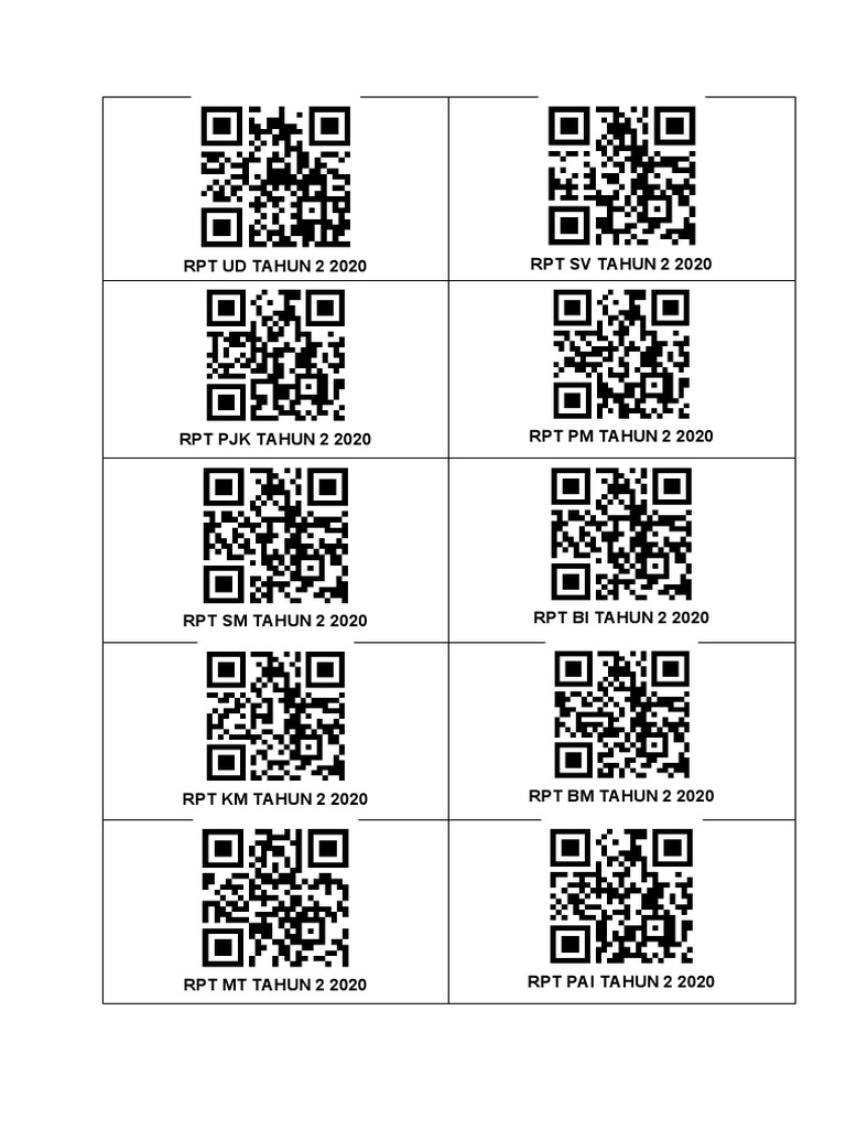QR Code RPT Tahun 2 Ppki 2020 | PDF