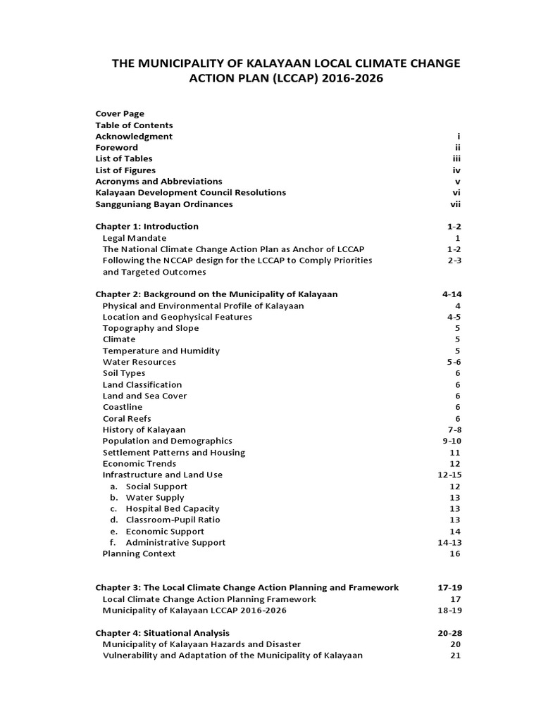 Kalayaan Palawan LCCAP 2016-2026 | PDF | Sustainability | Hazards