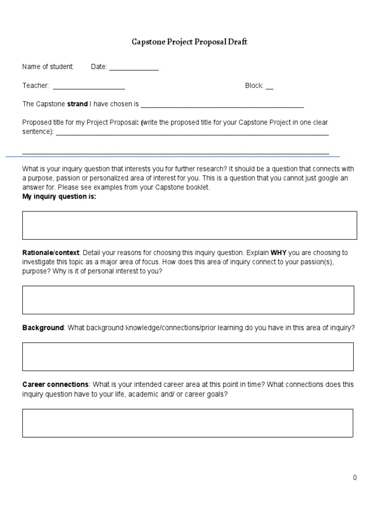 Cle 12 Capstone Project Proposal Good | PDF | Mentorship | Learning