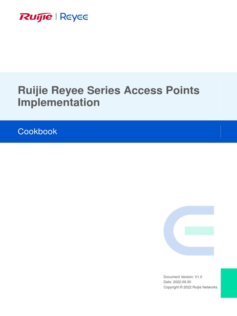 Ruijie Reyee Series Access Points Implementation Cookbook (V1.0) | PDF | Electromagnetic ...