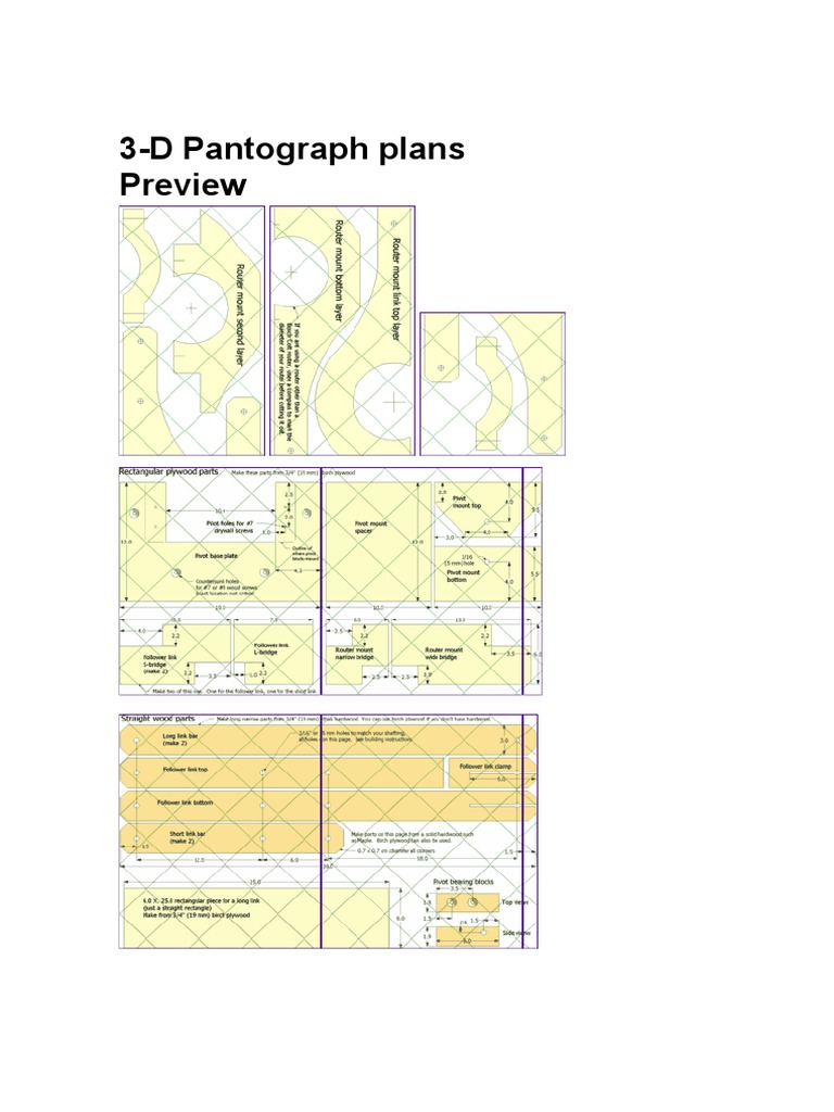 3-D Pantograph Plans Preview | PDF