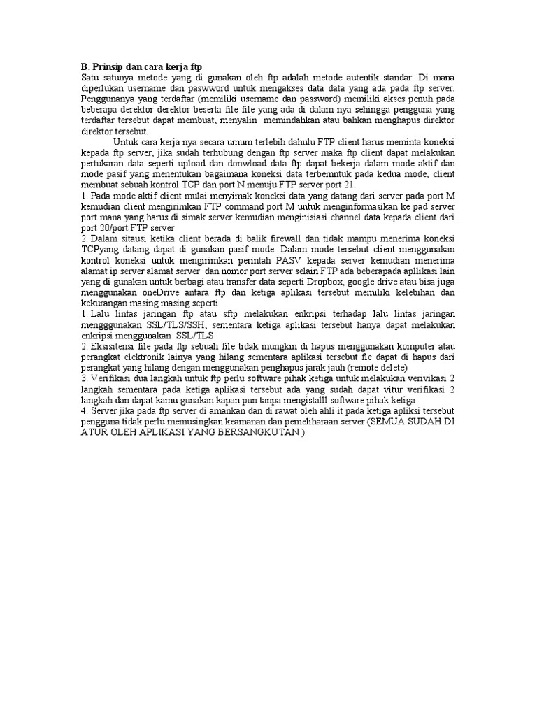 Prinsip Dan Cara Kerja FTP ALI 202 | PDF | Komputer