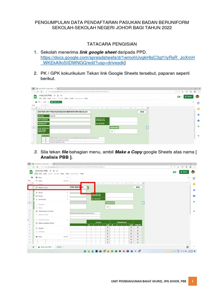 Hebahan Maklumat Tatacara Pengisian Data PBB | PDF