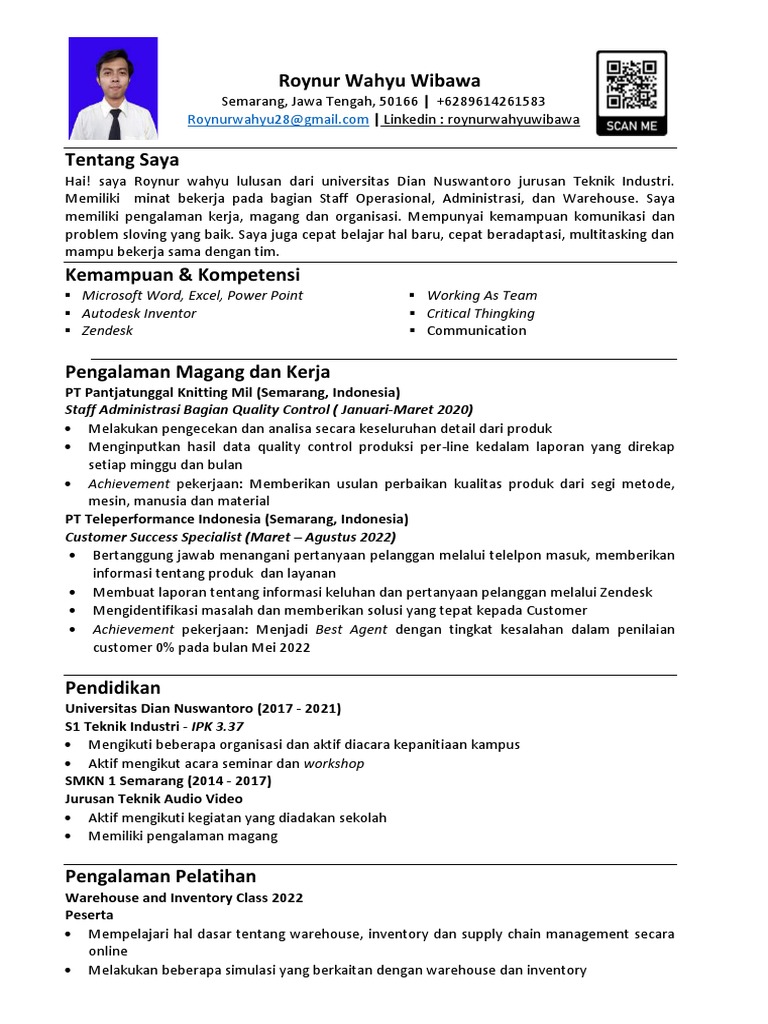 CV Roynur Wahyu Wibawa | PDF
