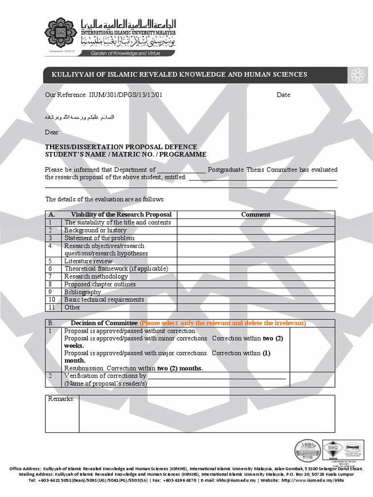 3 Letter Proposal Defence | PDF | Thesis | Science