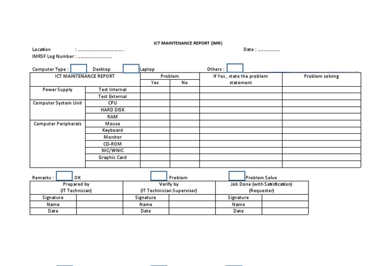 Ict Maintenance Report | PDF