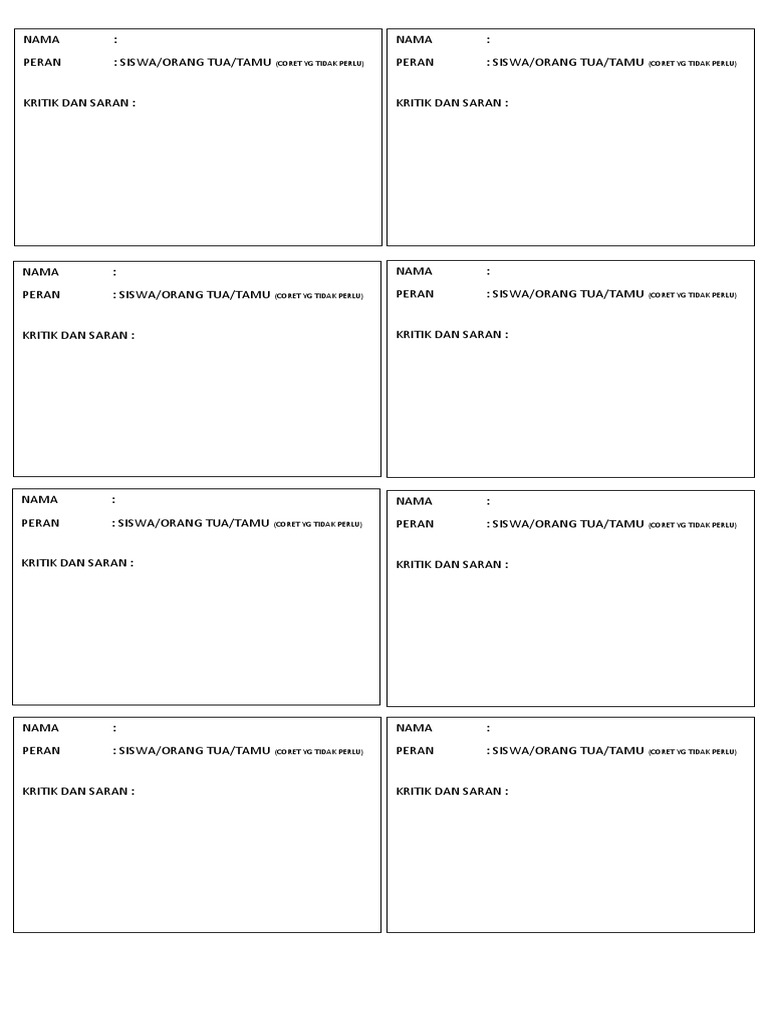 Form Kotak Saran | PDF | Ilmu Sosial