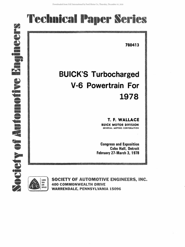 TURBO-Buick V6 Turbo Intro 780413 | PDF | Turbocharger | Engines