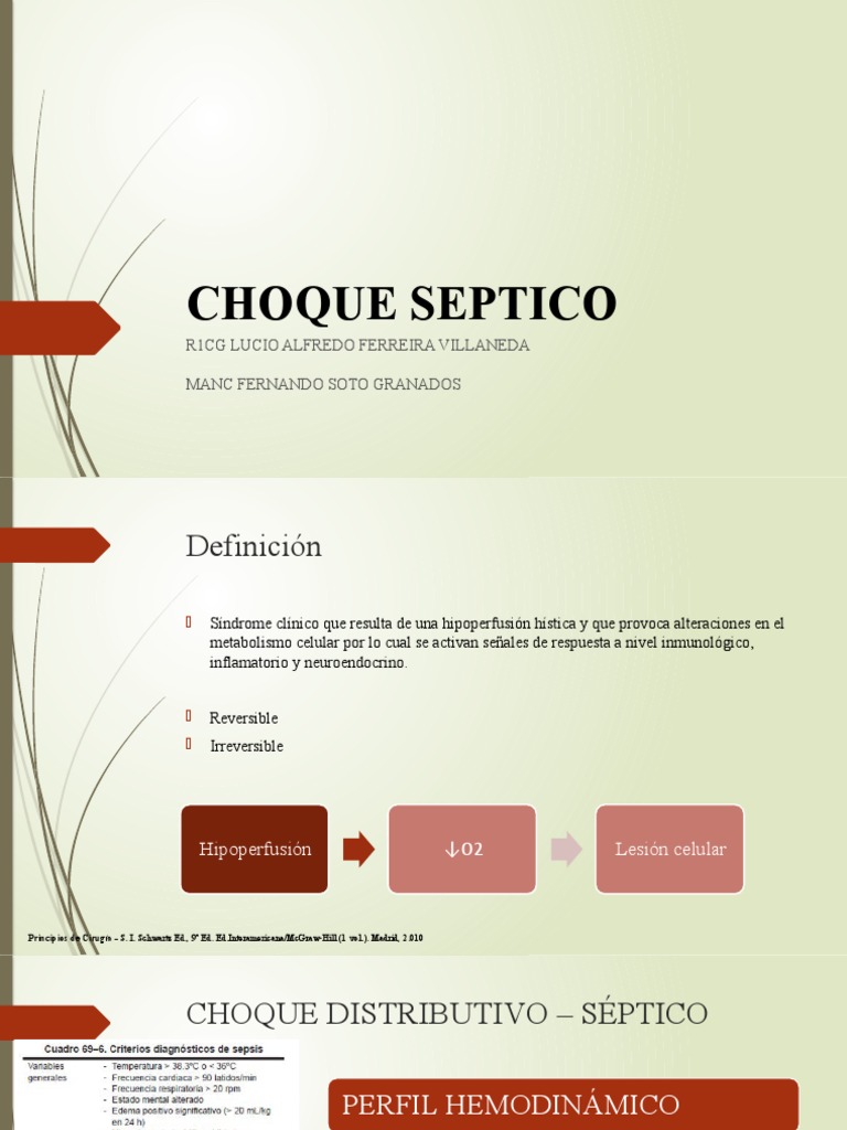Choque Septico r1cg Ferreira | PDF | Septicemia | Especialidades Medicas