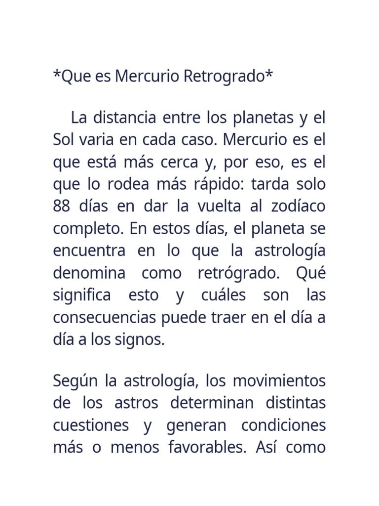 Que Es Mercurio Retrogrado | PDF