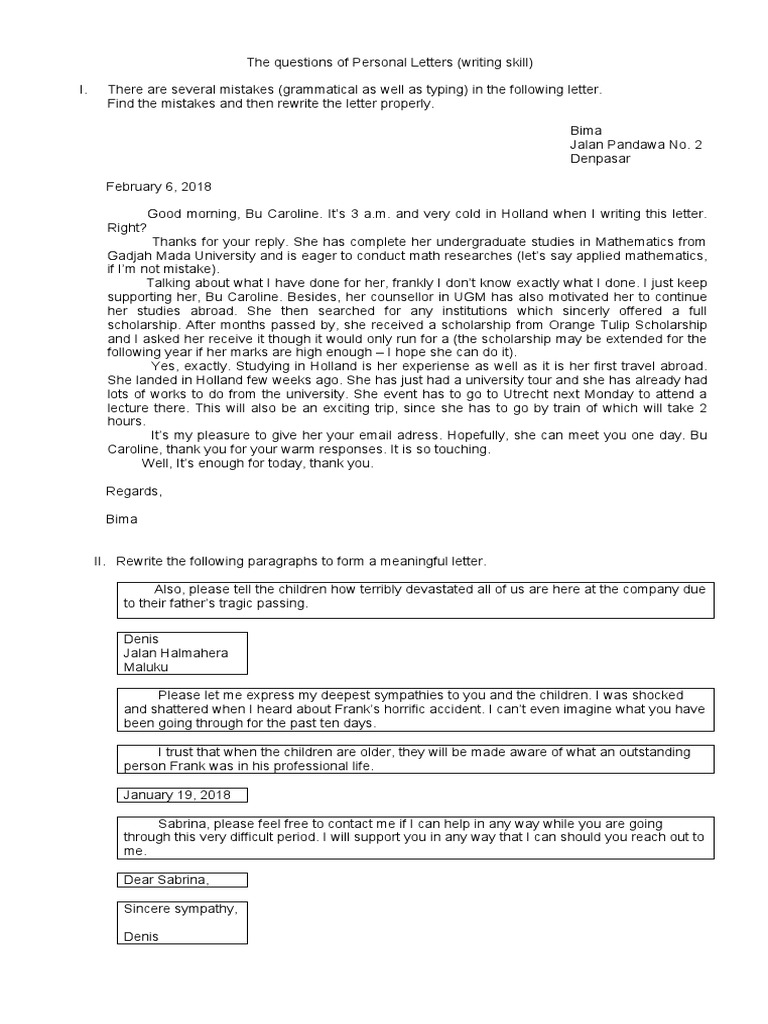 Scripting Personal Letters and Dialogues | PDF | Language Arts ...