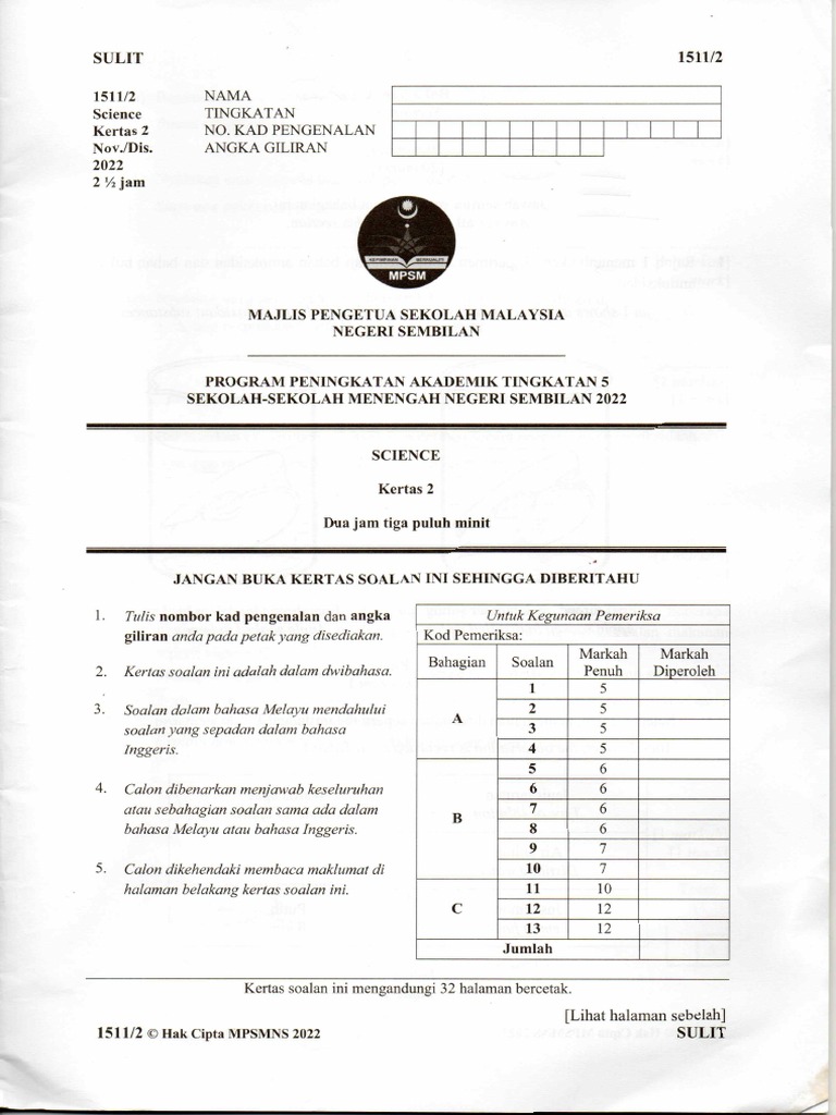 Sains K2 Negeri Sembilan 2022 Edited Pdf
