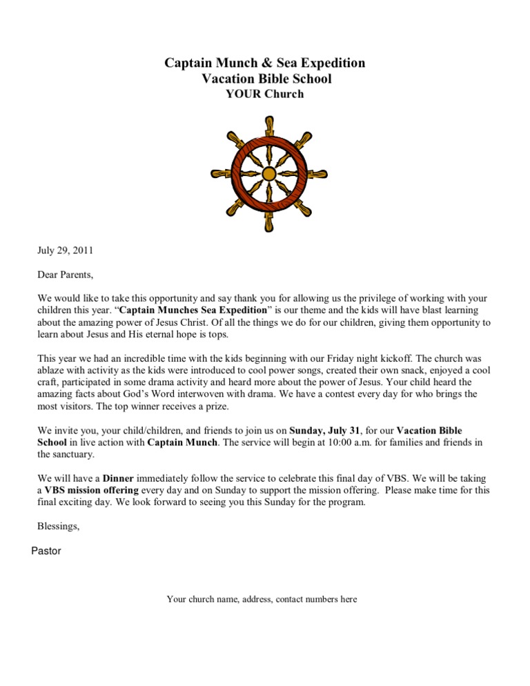 Closing VBS Letter | PDF