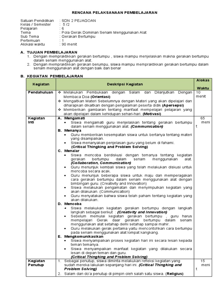 RPP Kelas 5 Semester 2 | PDF