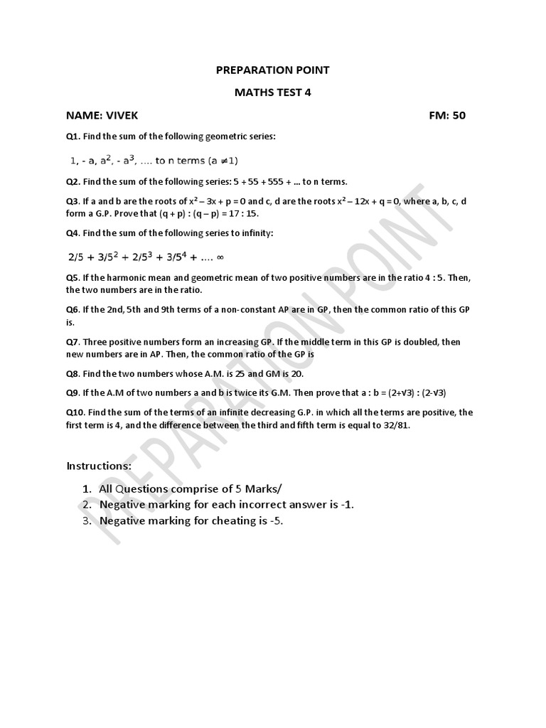 Preparation Point-Vivek - MT4 | PDF